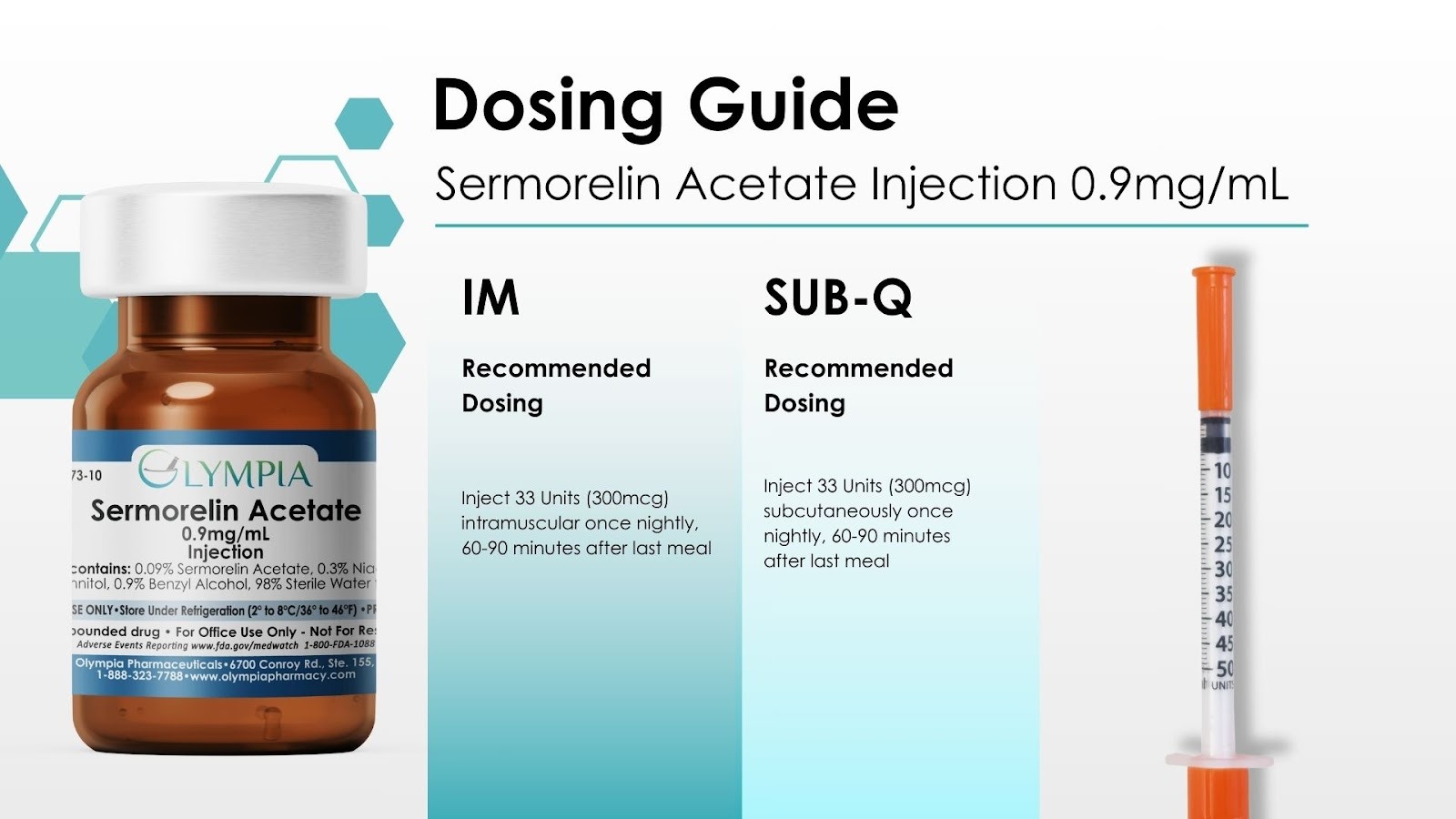 Sermorelin Dosage Chart | Olympia Pharmaceuticals